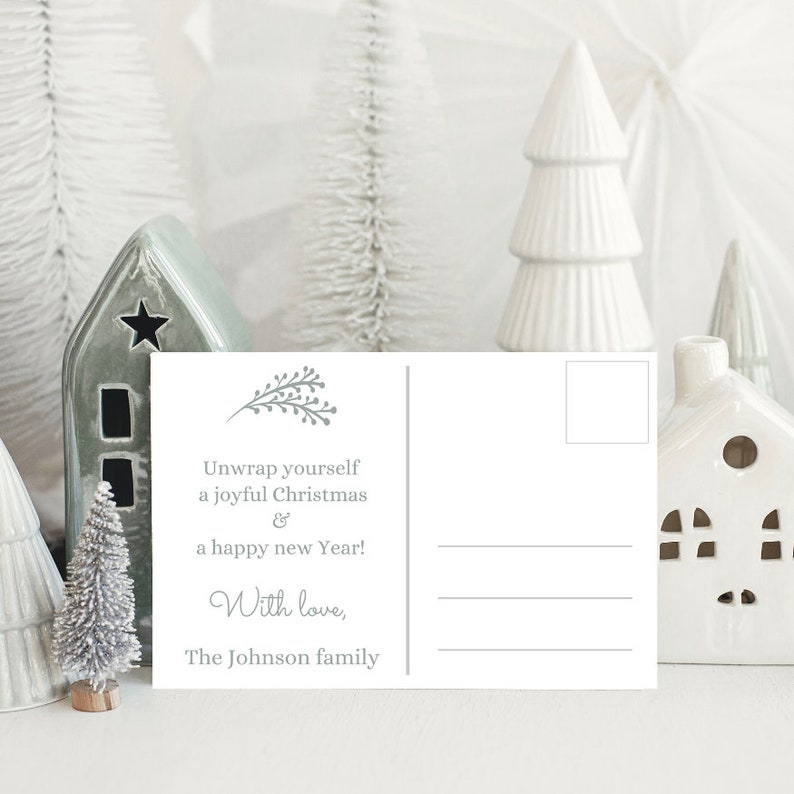 Editable Christmas Card Template Set of 5, Digital Download, Christmas ...