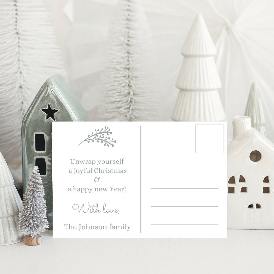 Editable Christmas Card Template Set of 5, Digital Download, Christmas ...