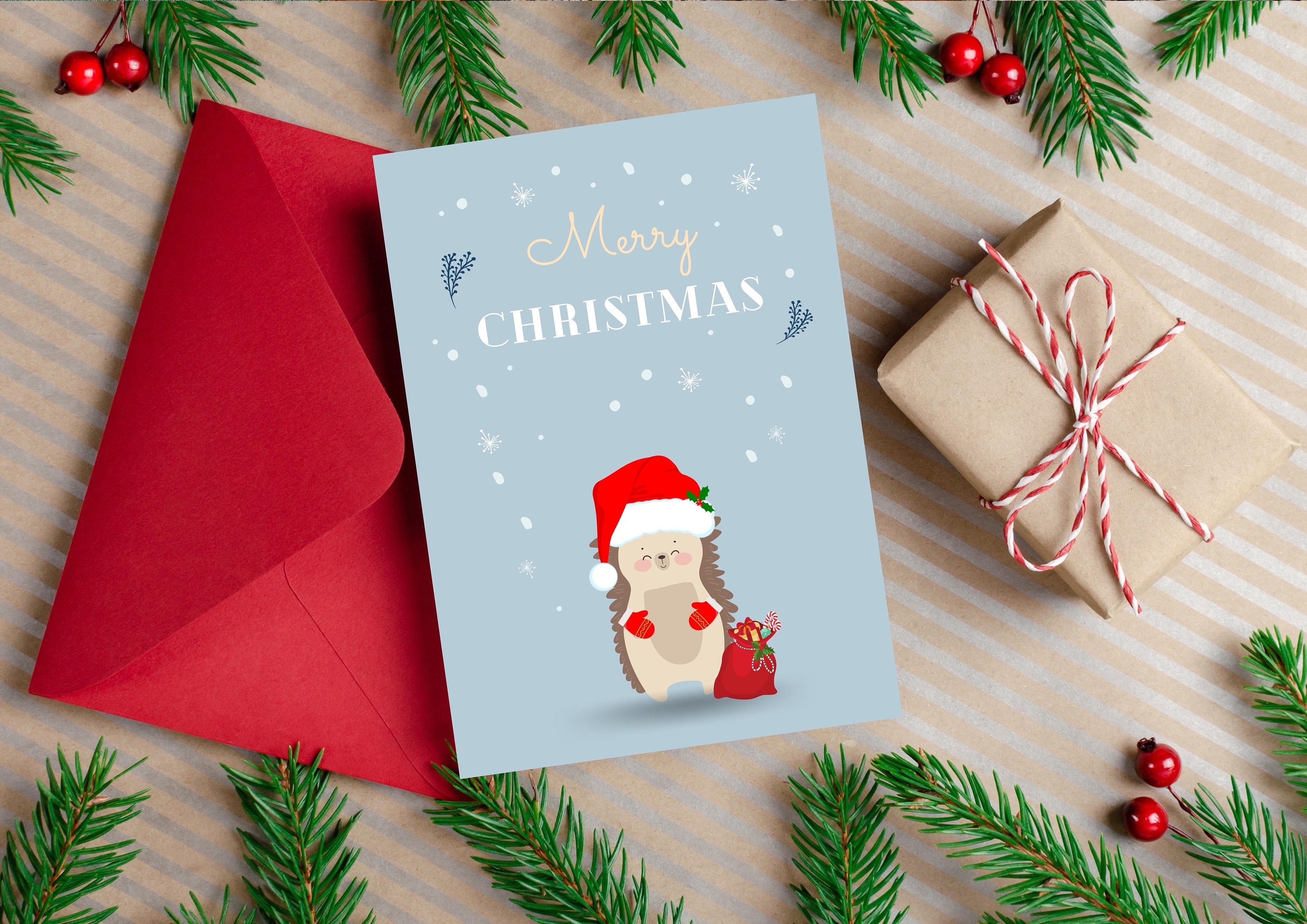 Editable Christmas Card Template Set of 8 Digital Download Christmas ...