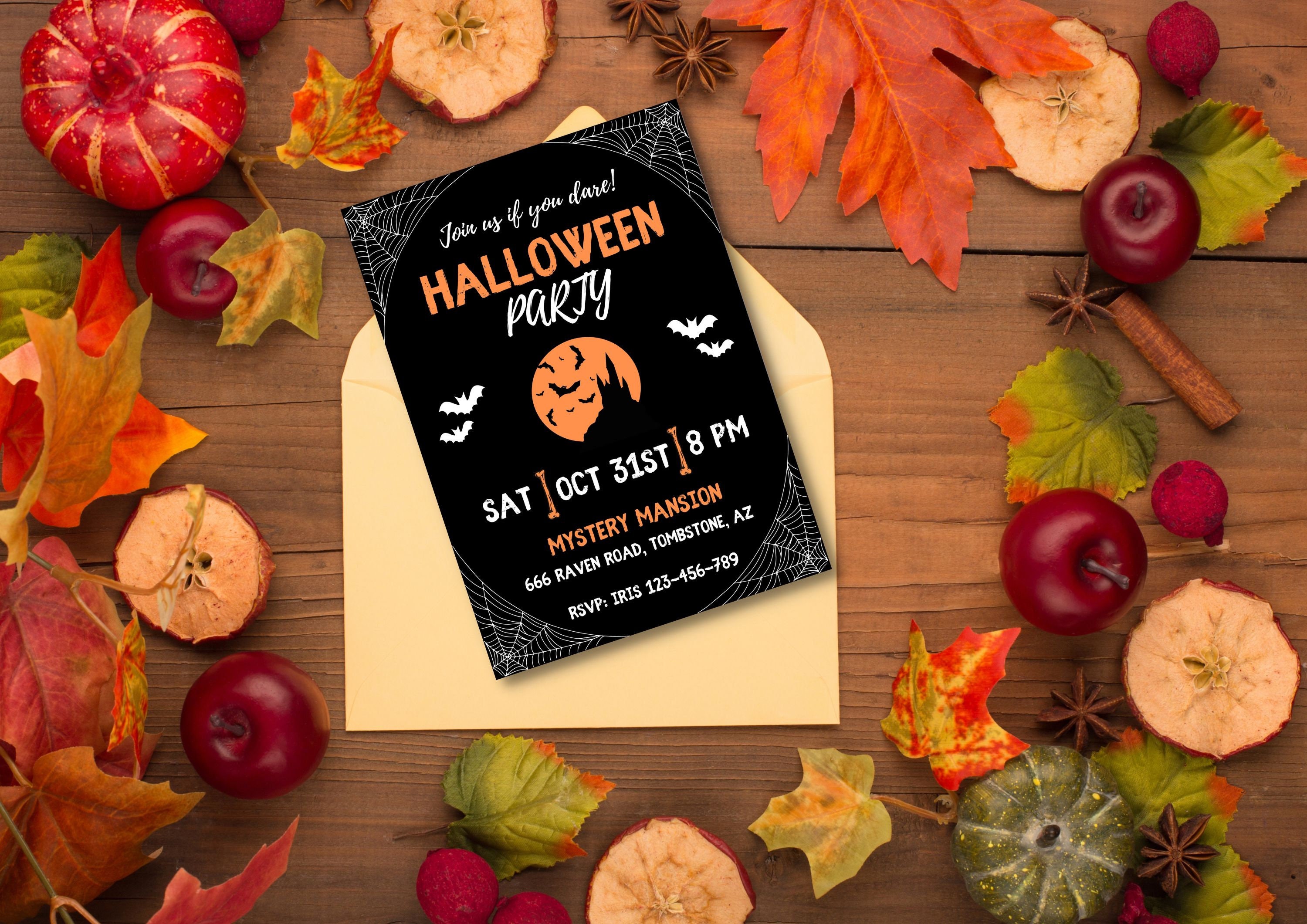 Editable Halloween Party Invitation Printable Halloween Party - Etsy