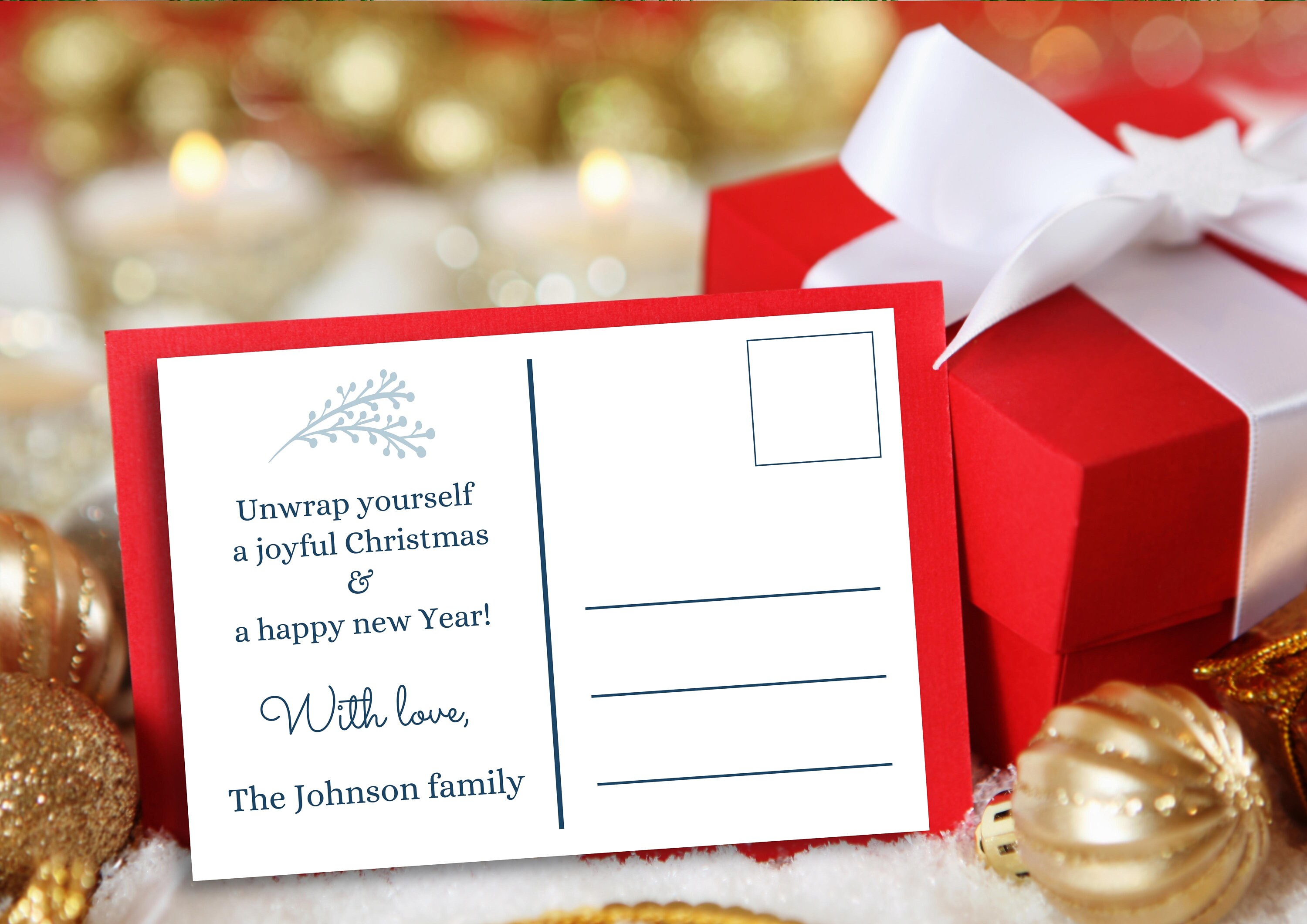 Editable Christmas Card Template Set of 8 Digital Download Christmas ...