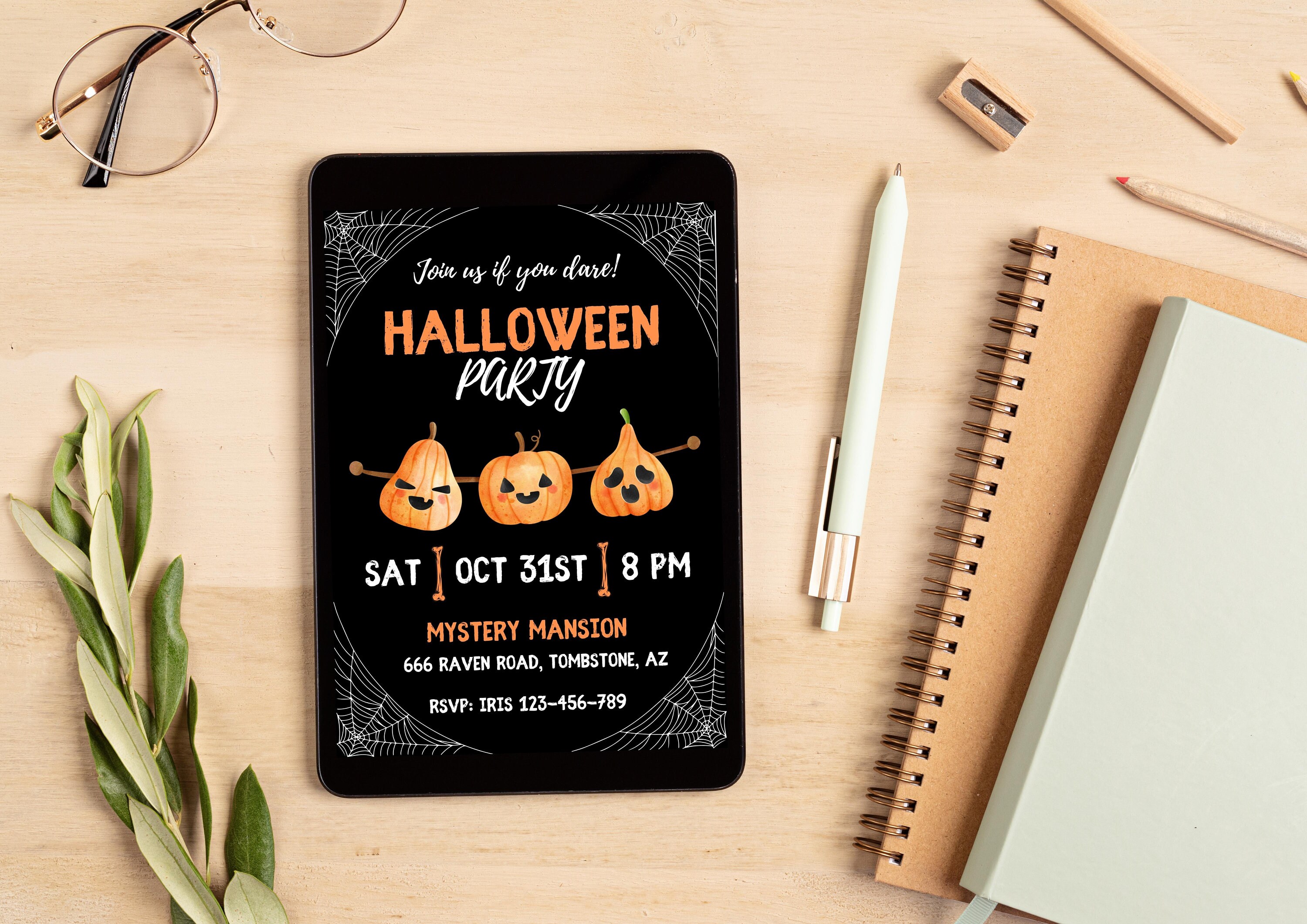 Editable Halloween Party Invitation Printable Halloween Party - Etsy