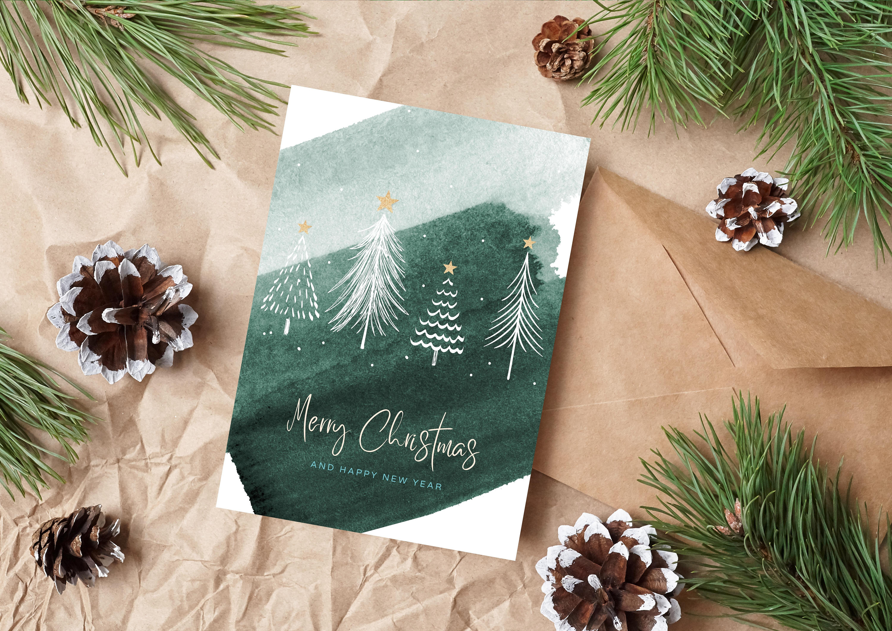 Editable Christmas Card Template Set of 6 | Digital Download ...