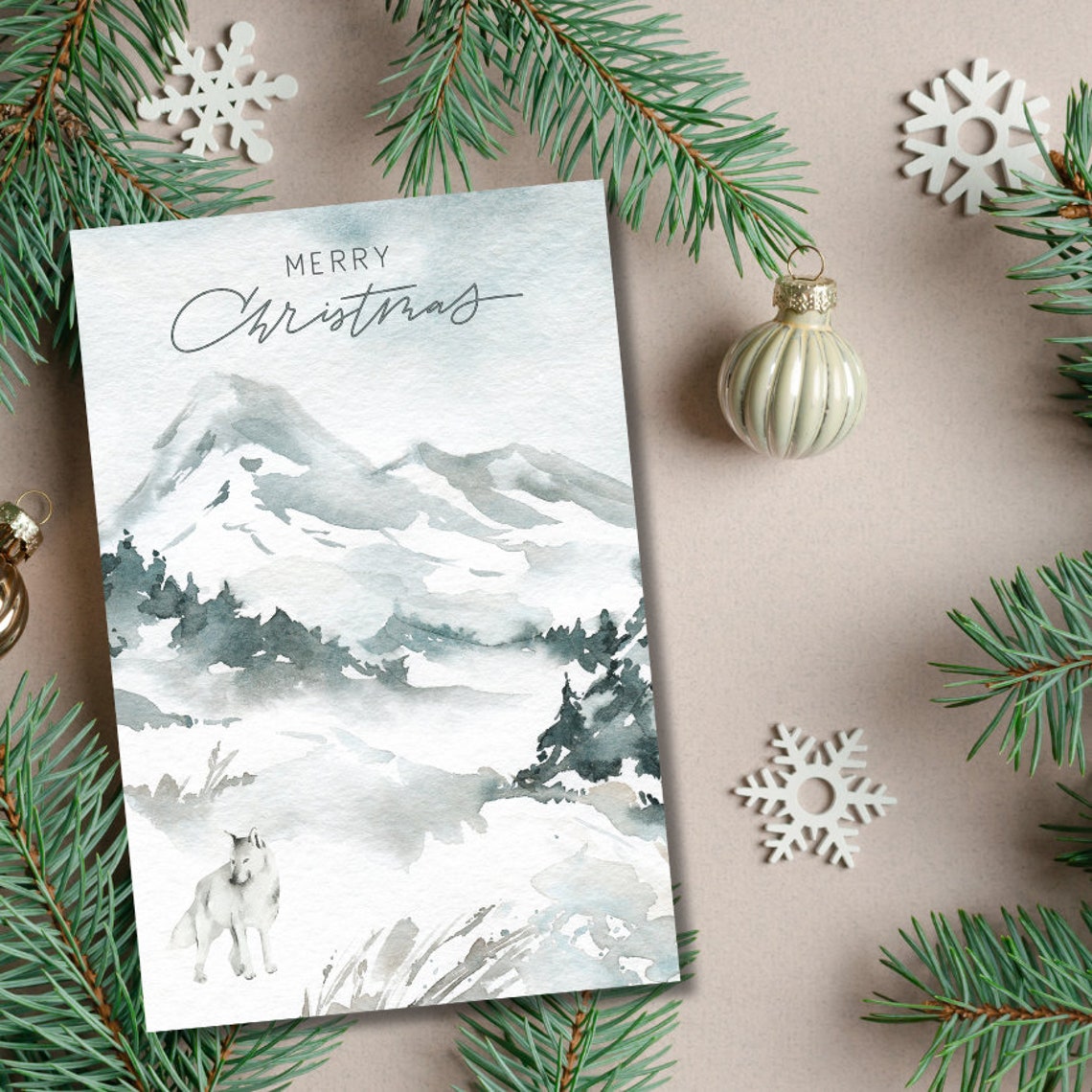 Editable Christmas Card Template Set of 5, Digital Download, Christmas ...