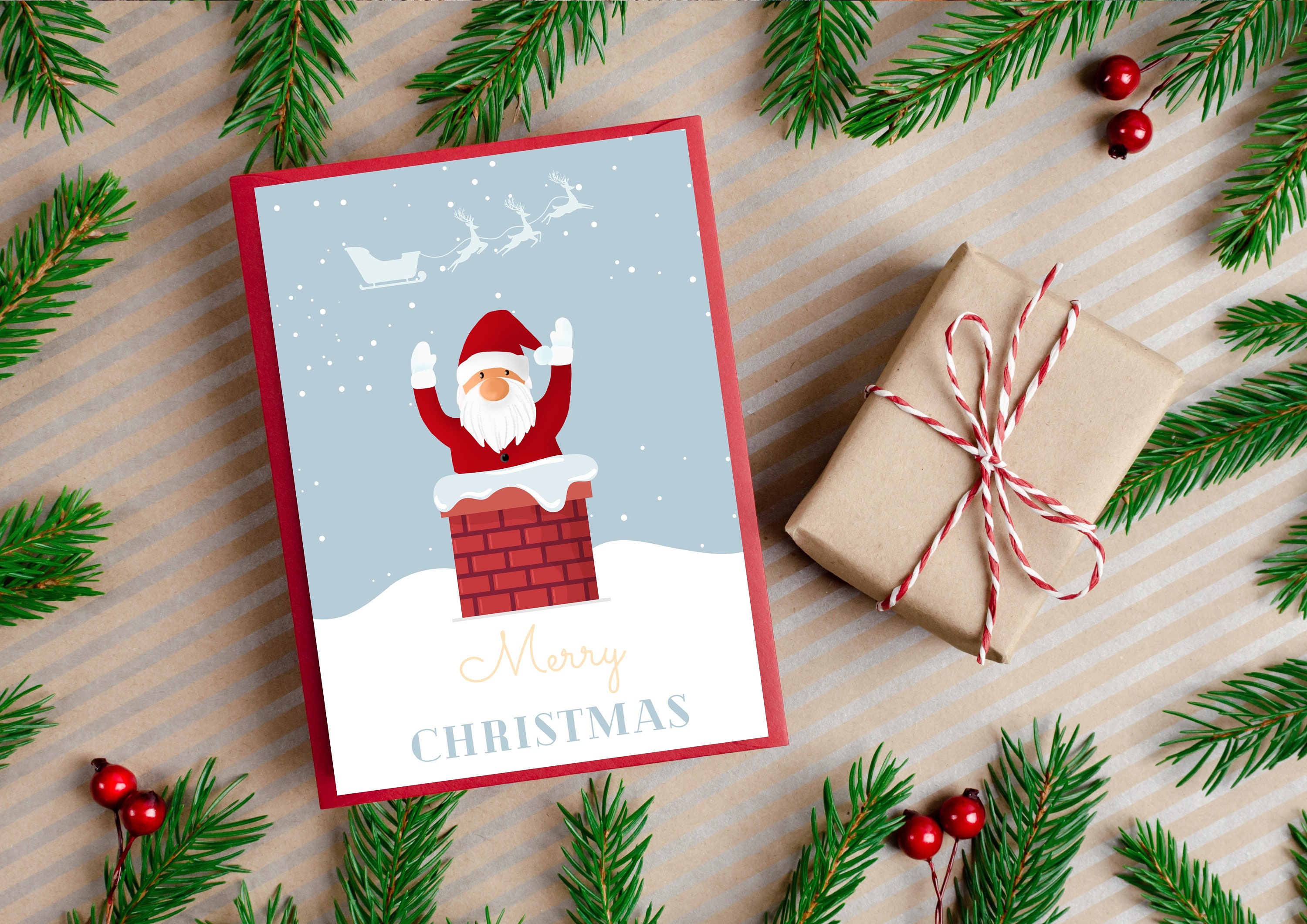 Editable Christmas Card Template Set of 8 Digital Download Christmas ...