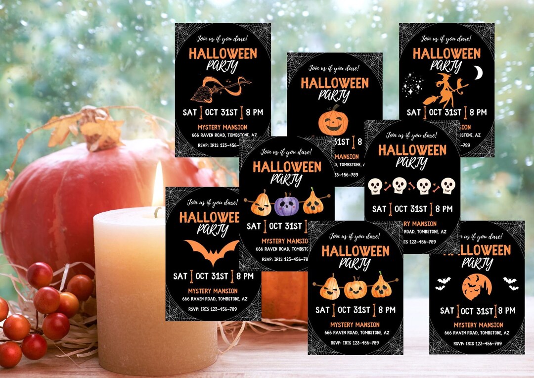 Editable Halloween Party Invitation Printable Halloween Party - Etsy