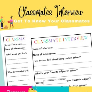 Interview A Friend Worksheets, Back to School Interview A Friend ...