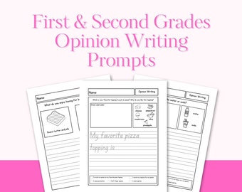 Second Grade Opinion Writing Prompts and Worksheets - Etsy