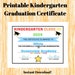 Printable Kindergarten Graduate Certificate, Kindergarten Class of 2024 ...