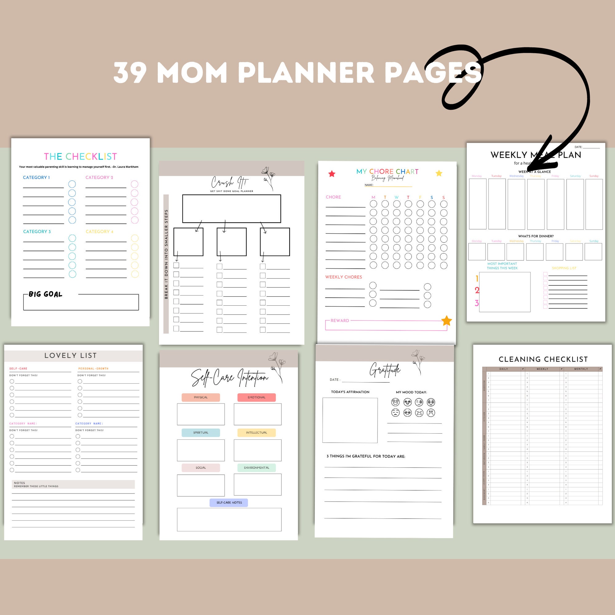 Busy Mom Planner Printable Mom Planner Printable Planner For Etsy