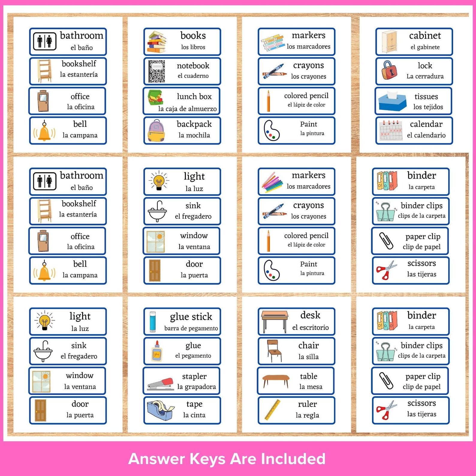 Bilingual Classroom Labels: Spanish to English Vocabulary (printable ...