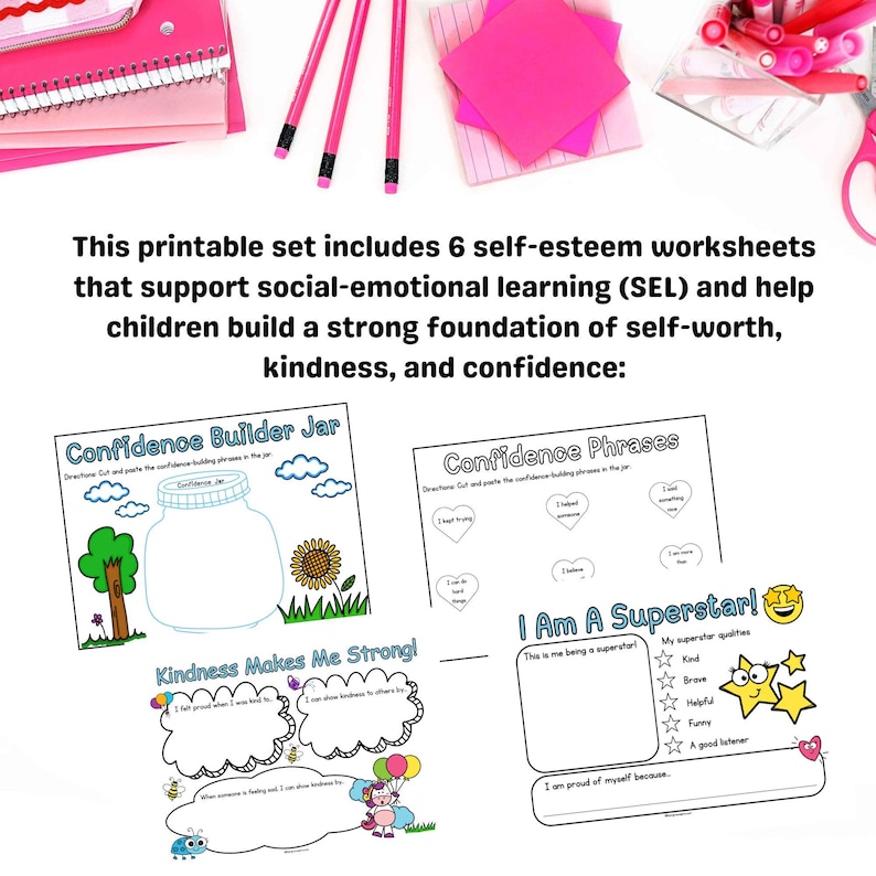 Self-esteem Activities for Kids: Confidence Building Worksheets (PDF ...