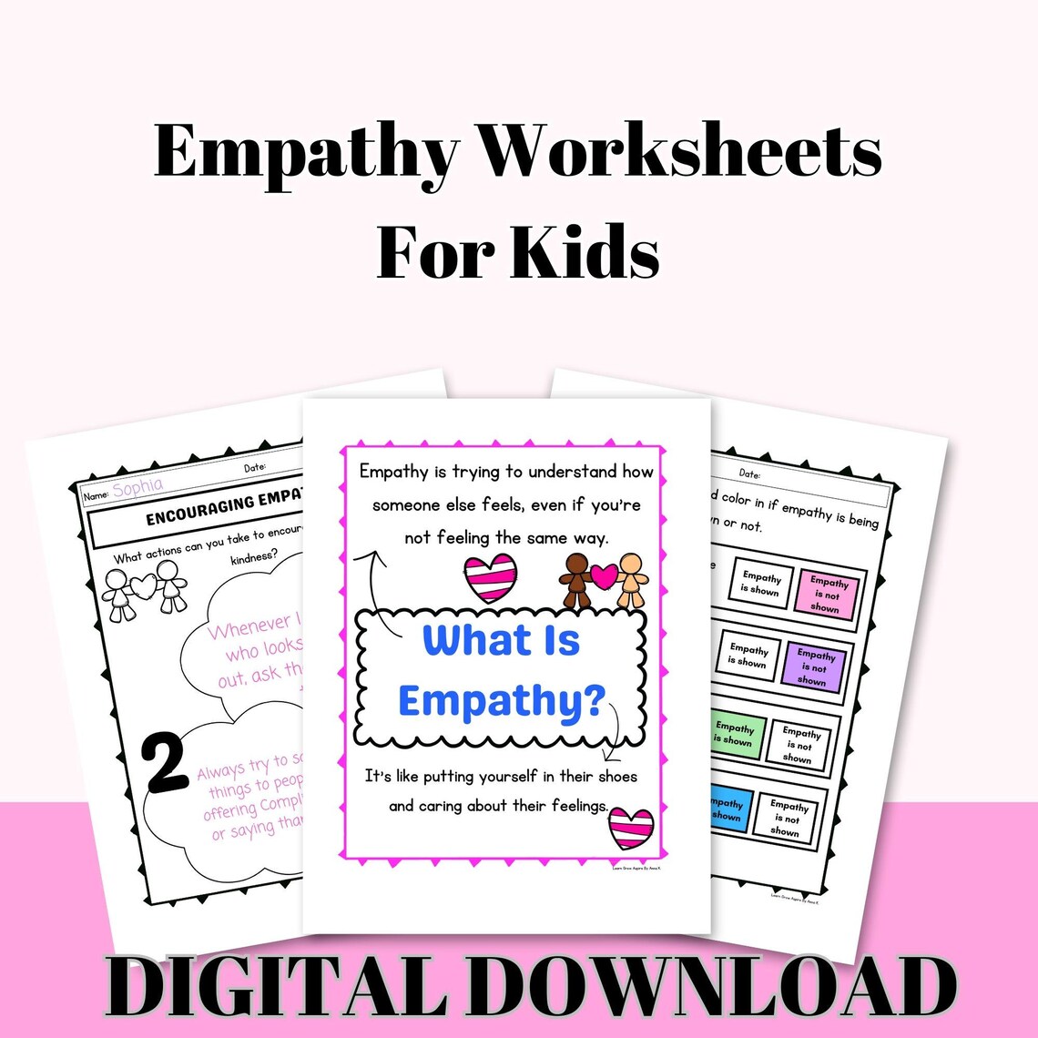 Empathy Worksheets for Kids Printable Empathy Scenario Cards Kid ...