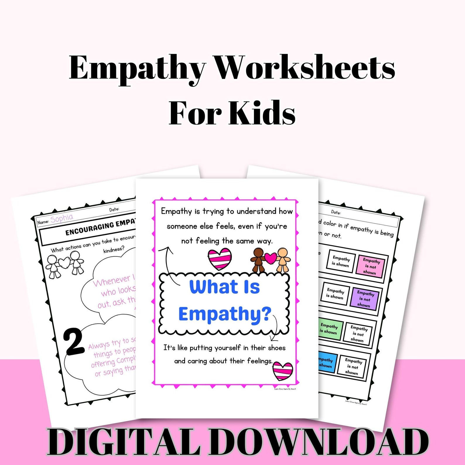 Empathy Worksheets for Kids Printable Empathy Scenario Cards Kid ...