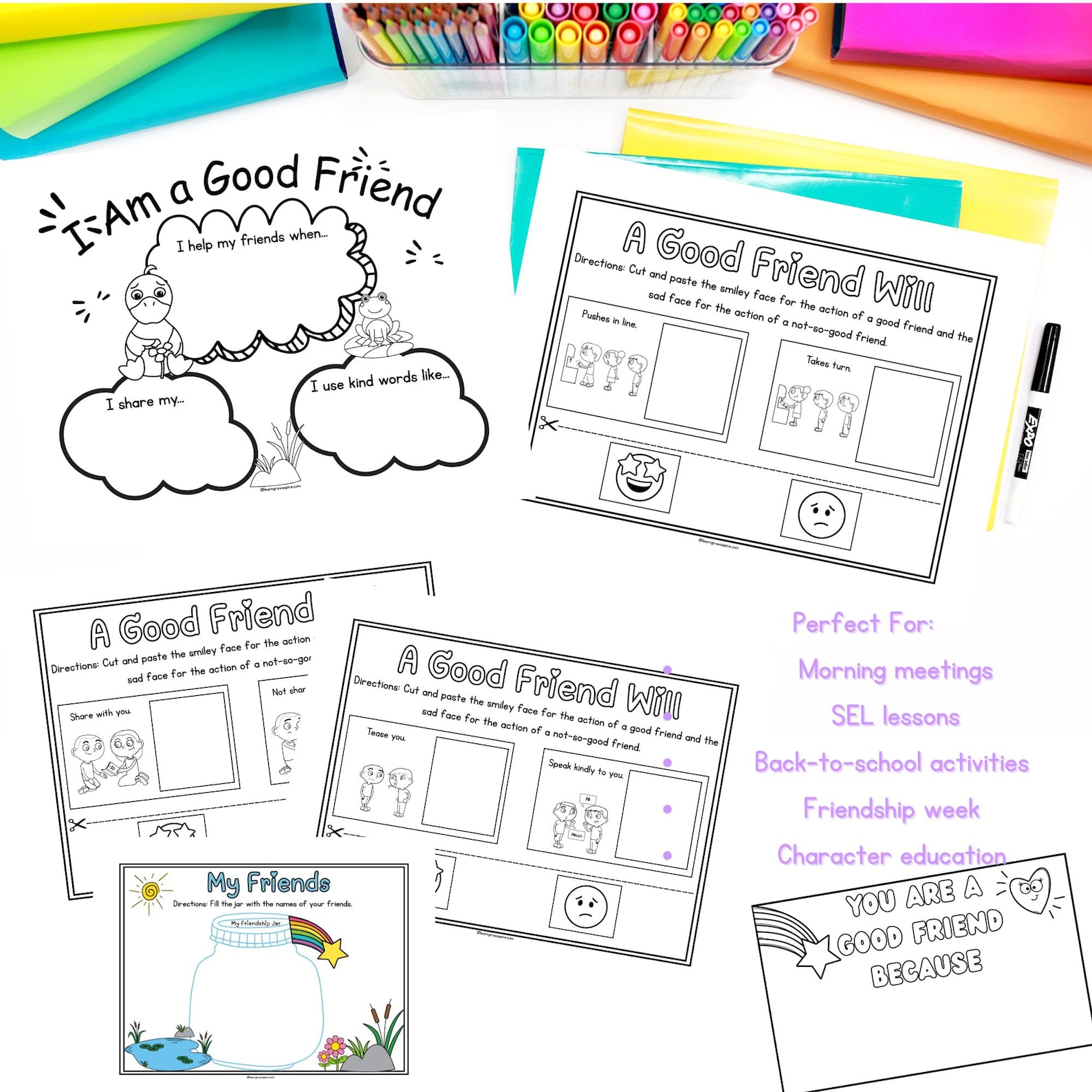 Friendship Activities for Kids: Social Skills Worksheets (printable PDF ...