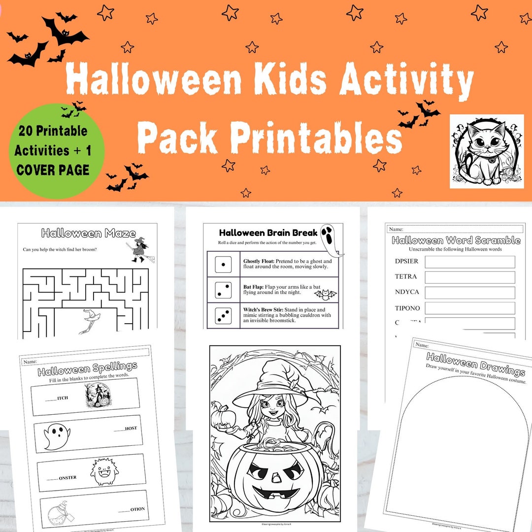 20 Printable Halloween Kids Activities Halloween Activities Etsy 20 Printable Halloween Kids Activities Halloween Activities Etsy