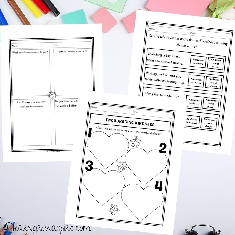 Kindness Activities for Kids: Printable Worksheets (digital Download ...