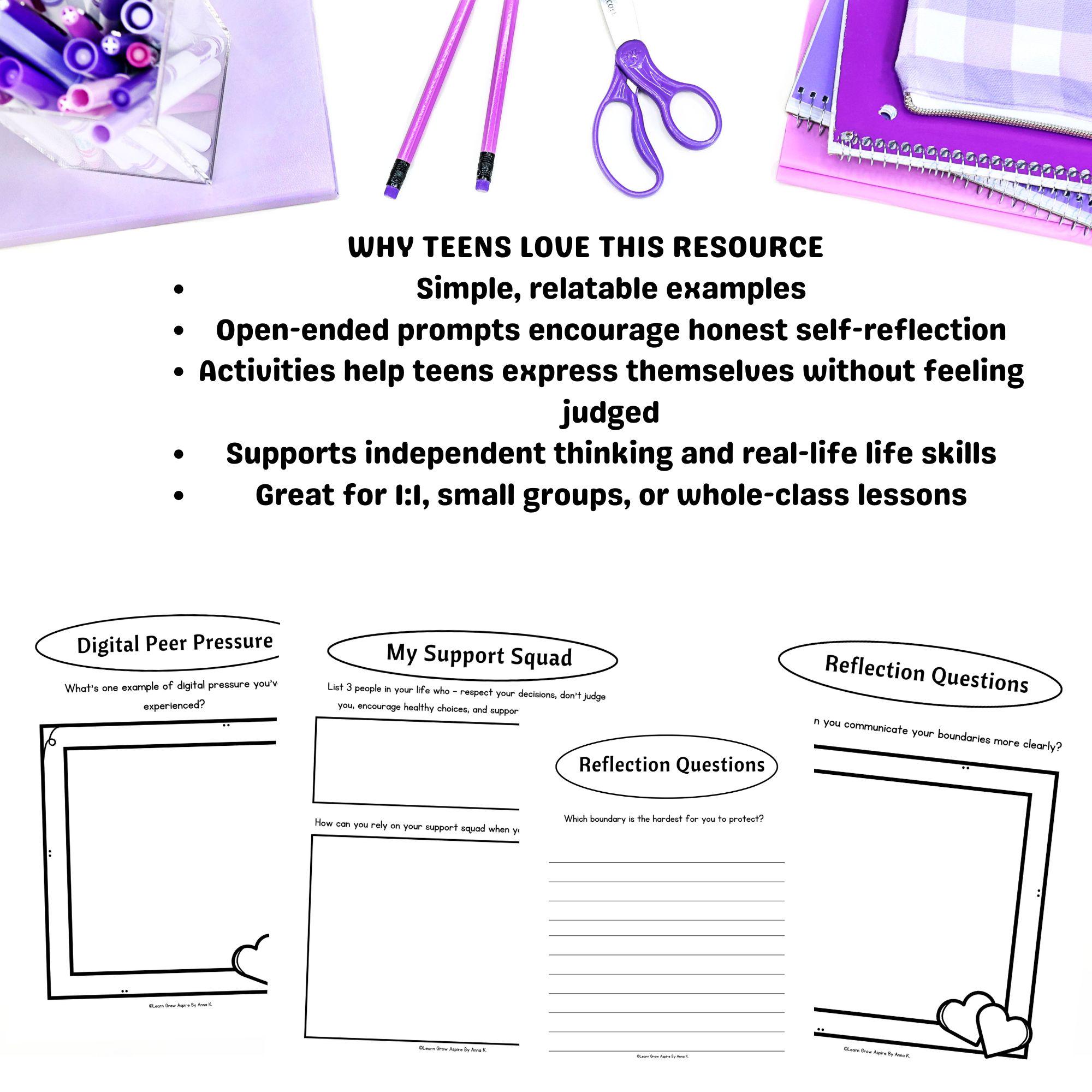 Peer Pressure Worksheets & Activities for Teens Printable PDF - Etsy