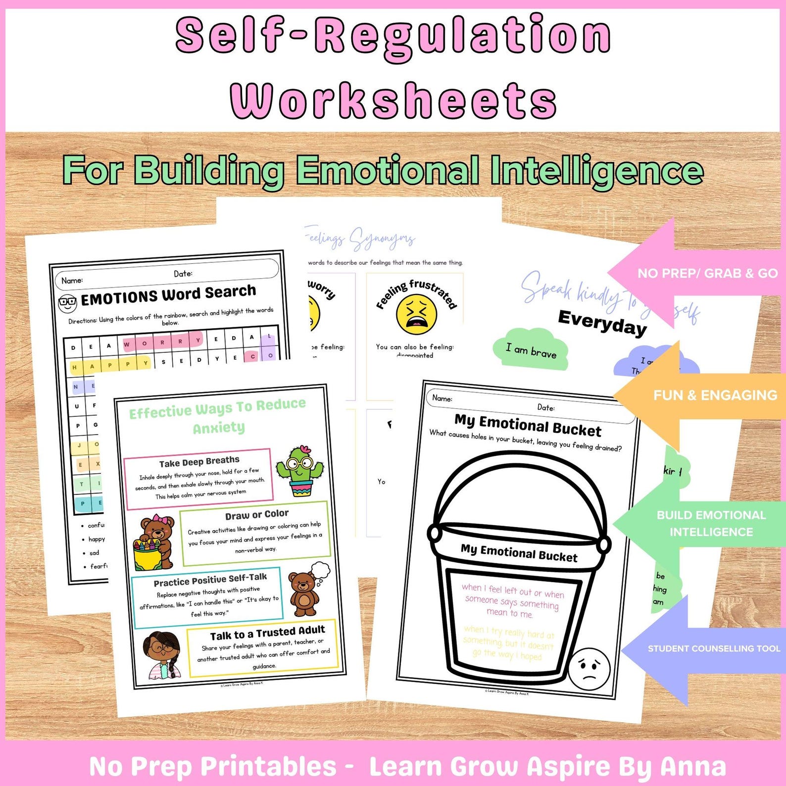 Kids Emotional Regulation Workbook: Feelings & Coping Skills (digital ...
