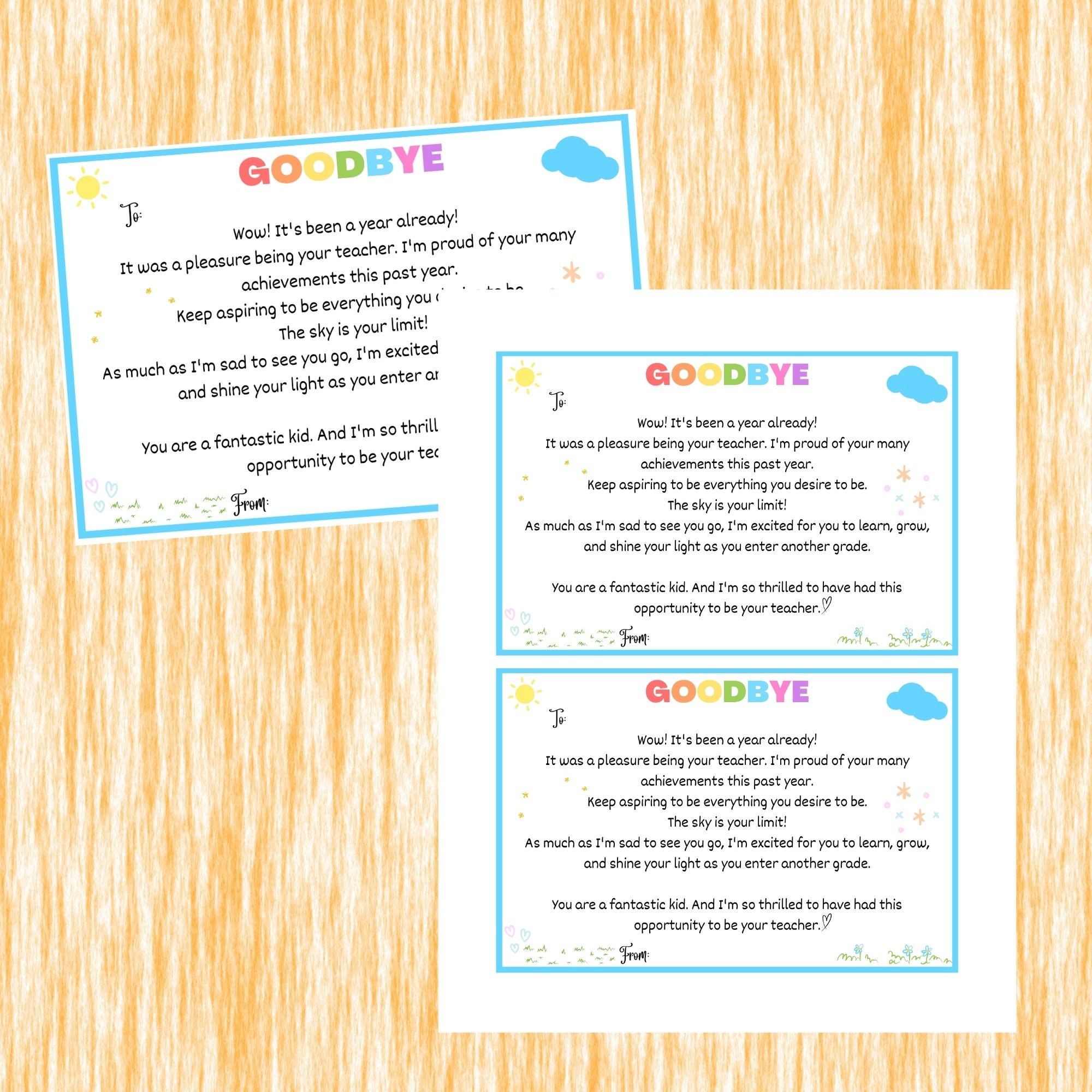 End of Year Teacher Goodbye Letter to Students (PDF) - Etsy