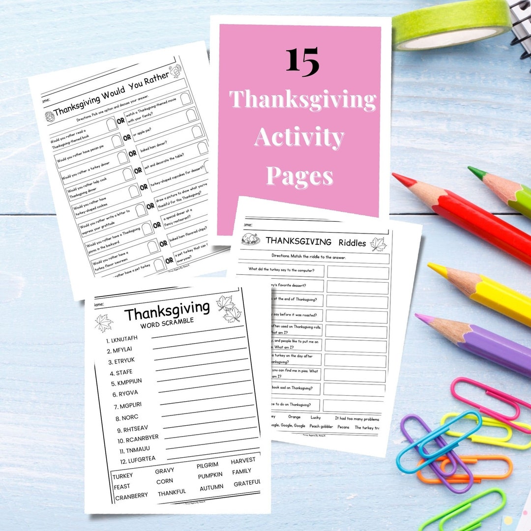 15 Thanksgiving Activities, Thanksgiving Games, Thanksgiving Writing ...