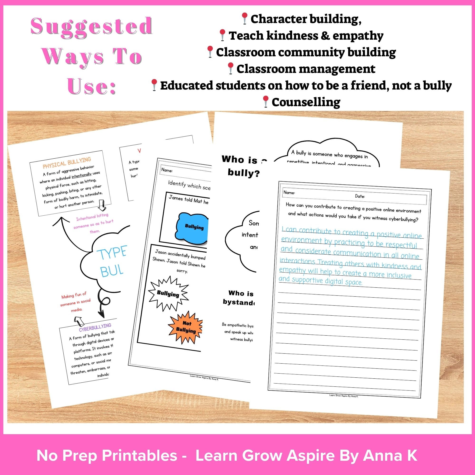 Bullying Worksheets and Activities, Kids Anti-bullying Activities ...