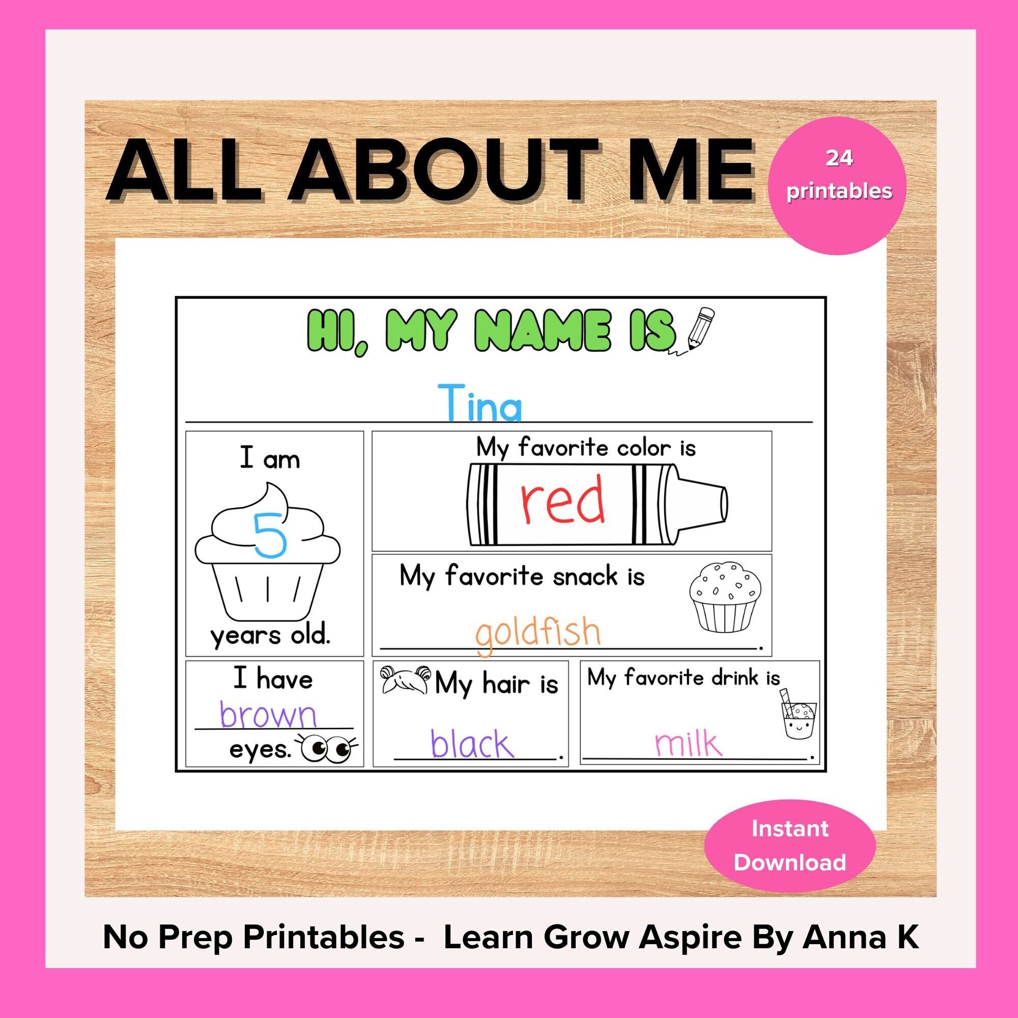 All About Me Activities for Preschool, Kindergarten & First Grade ...