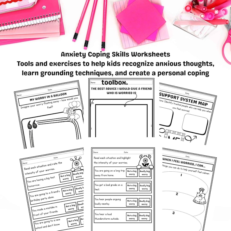 Kids Anxiety Worksheets for Kids Anxiety Coping With Anxiety Worksheet ...