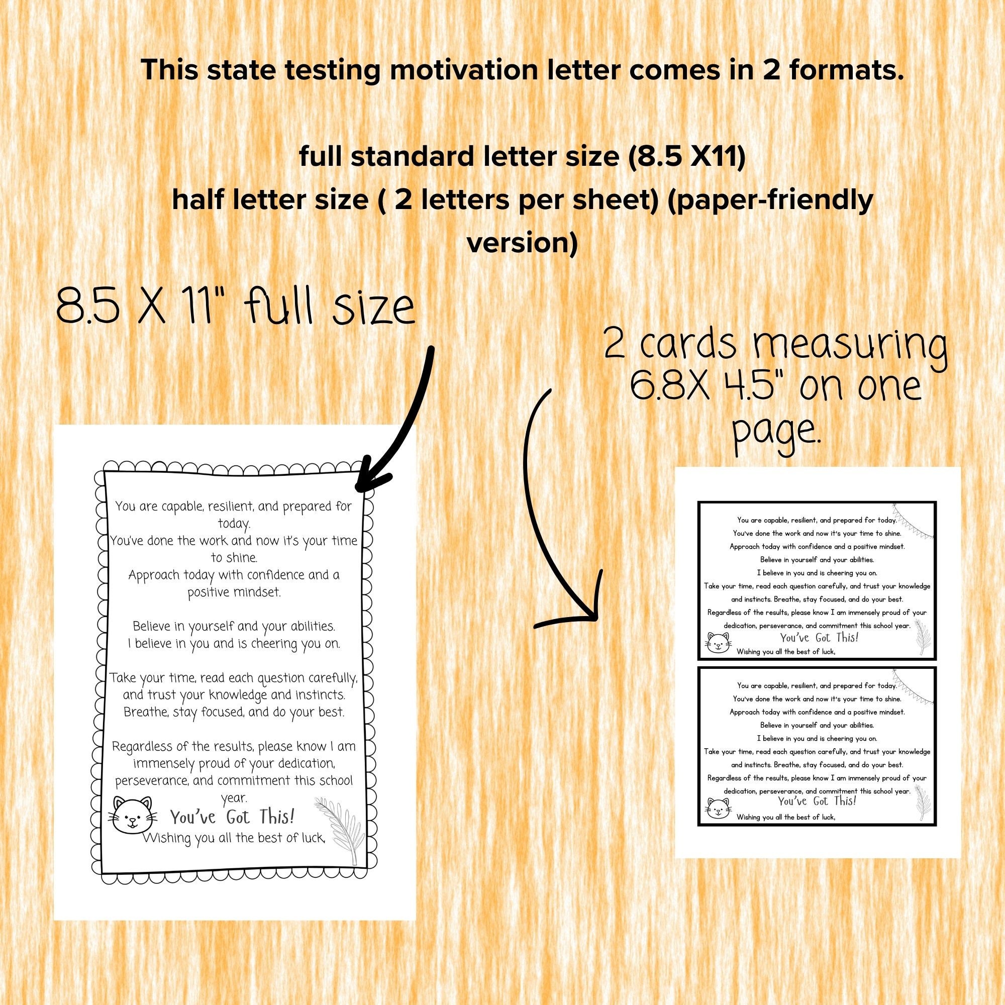 State Testing Encouragement Letter: Teacher to Student Motivation ...