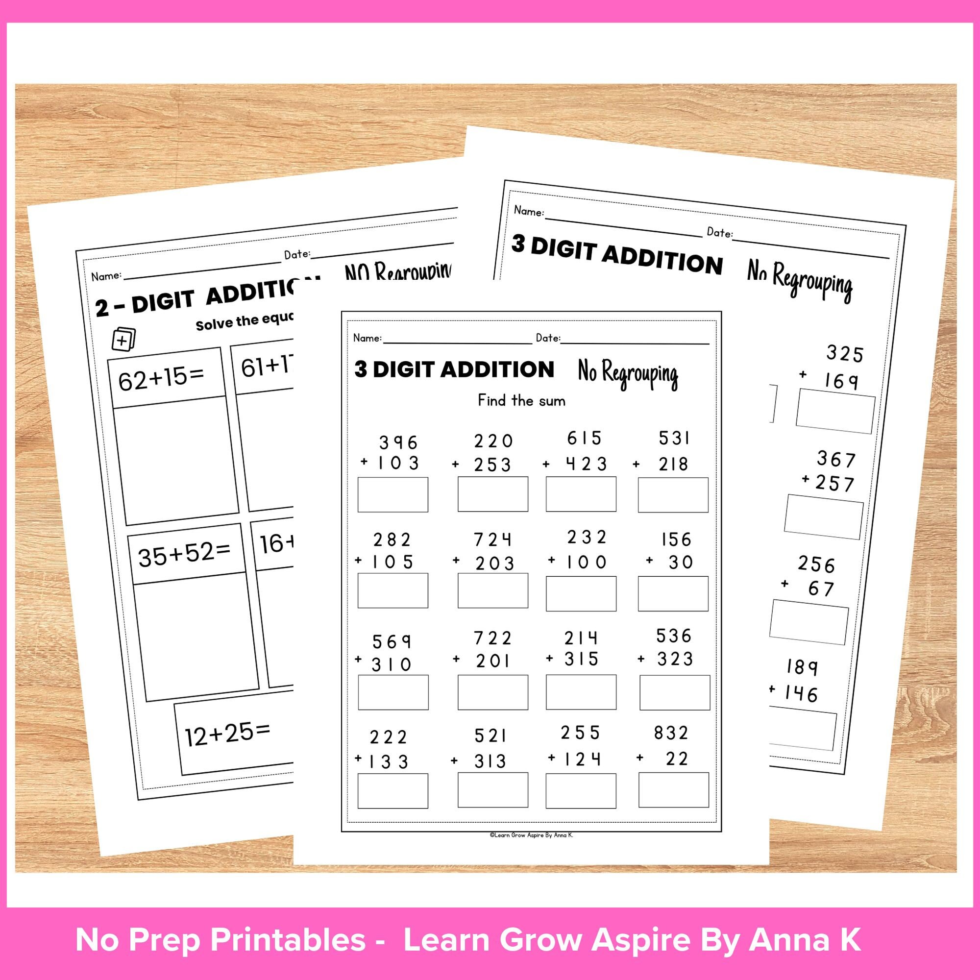 Addition Worksheets With Answers, Grade 2, 2 Digit Addition Worksheets ...
