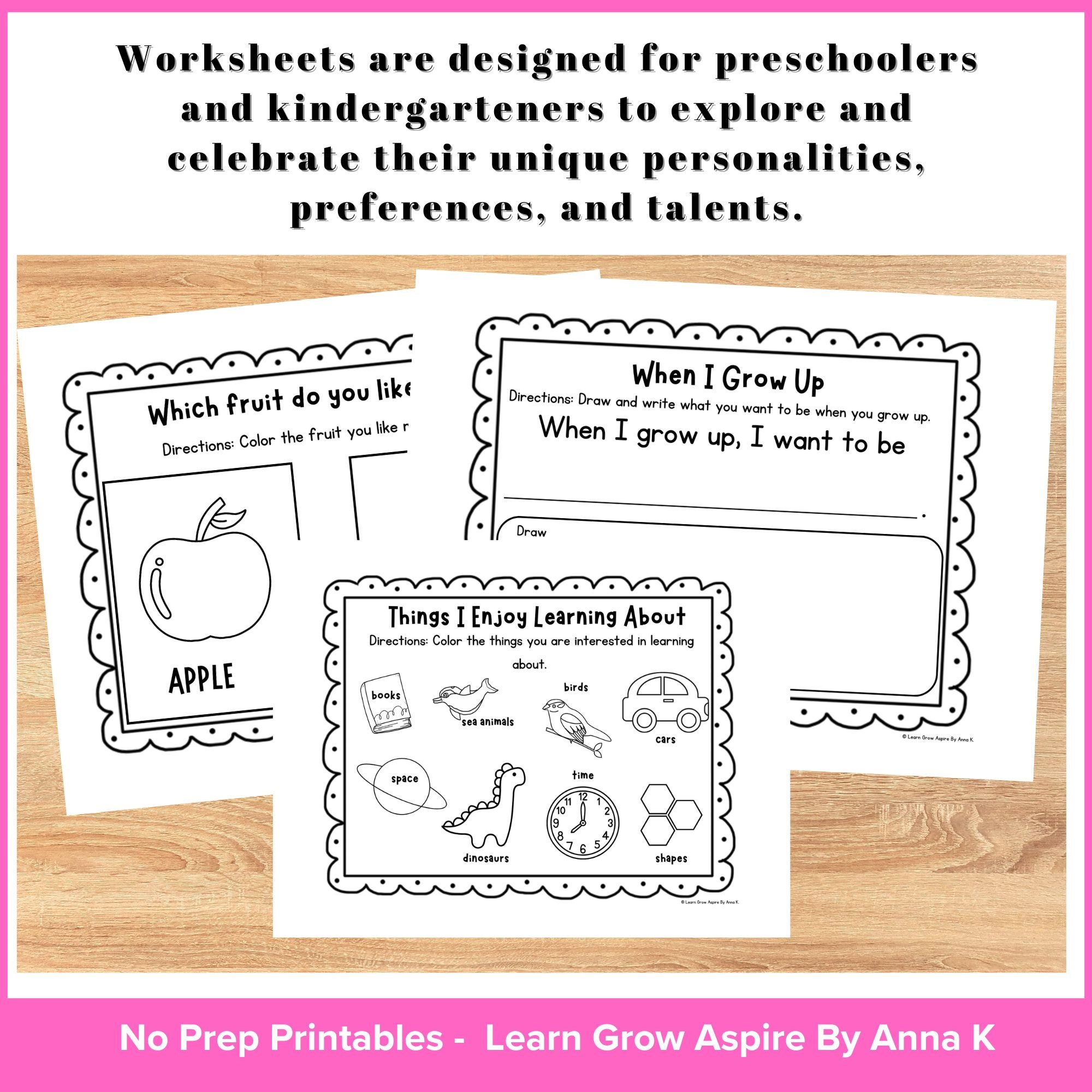 All About Me Activities for Preschool, Kindergarten & First Grade ...
