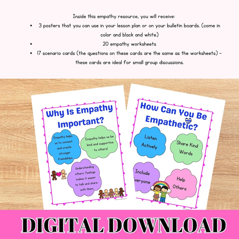 Empathy Worksheets for Kids Printable Empathy Scenario Cards Kid ...