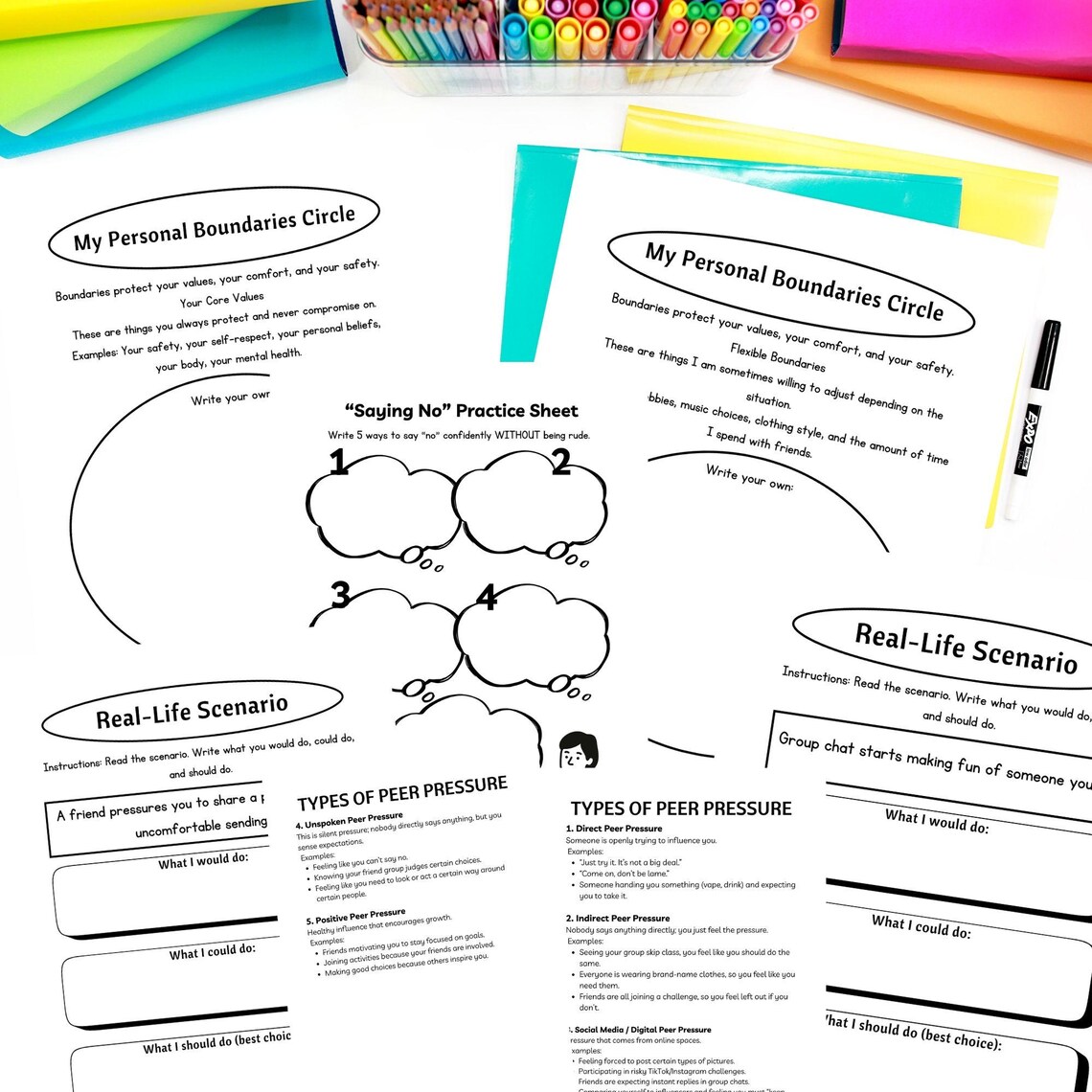 Peer Pressure Worksheets & Activities for Teens Printable PDF - Etsy