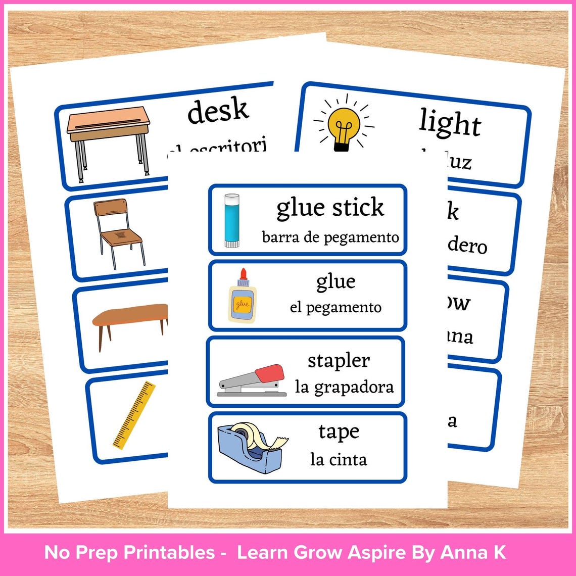Bilingual Classroom Labels: Spanish to English Vocabulary (printable ...