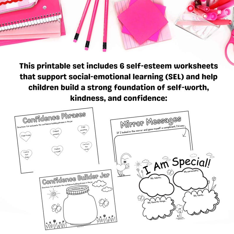 Self-esteem Activities for Kids: Confidence Building Worksheets (PDF ...