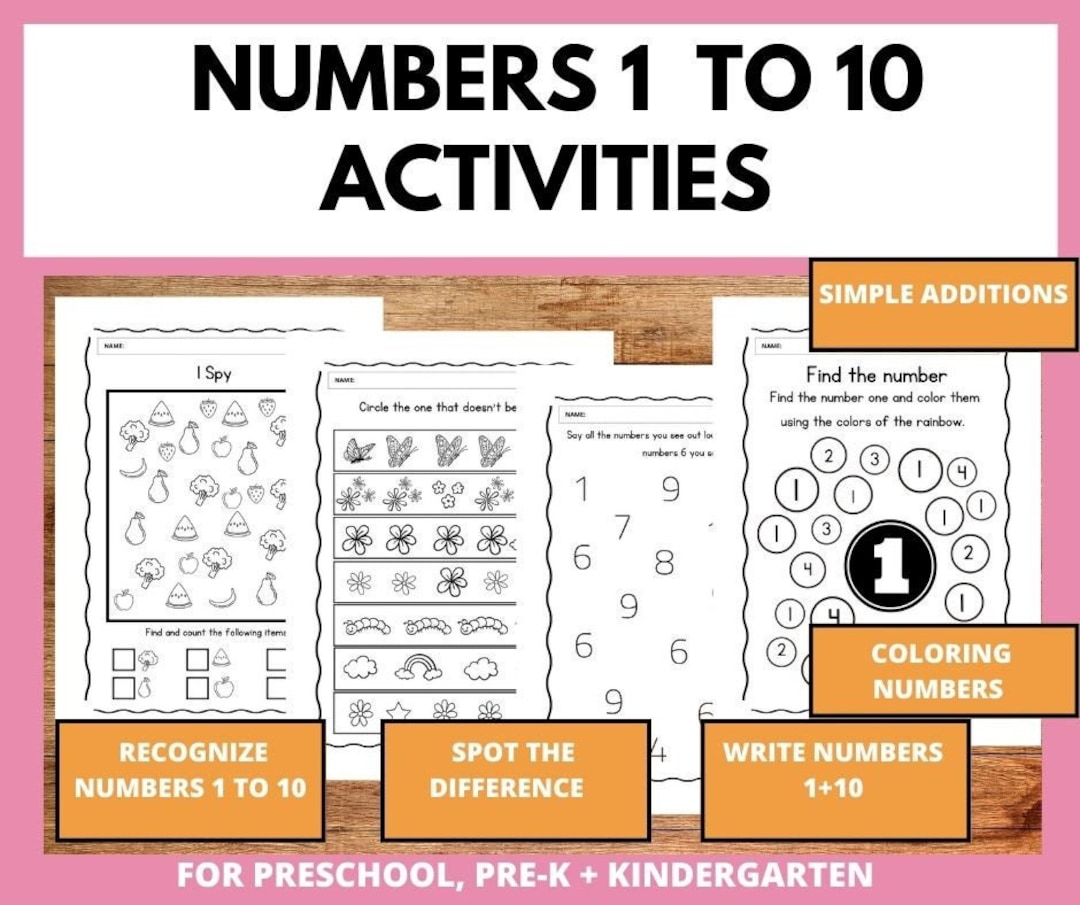 Numbers 1 to 10 Activities, Number Sense Activities for Preschool ...