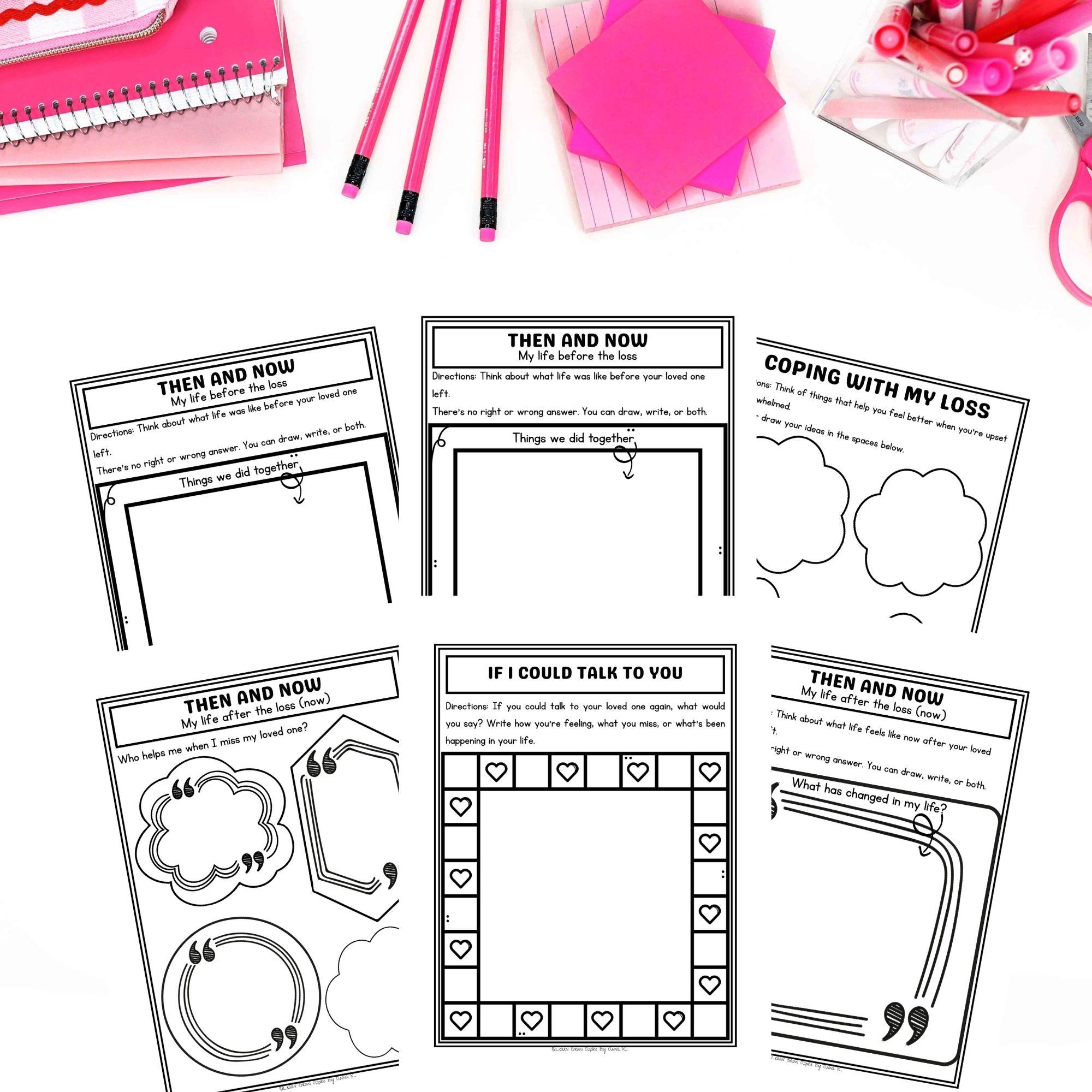 Kids Grief and Loss Worksheets: Coping & Memory Book (digital Download ...