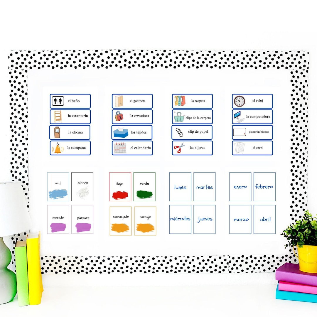 Spanish Classroom Signs: Days, Months, Colors (printable PDF) - Etsy