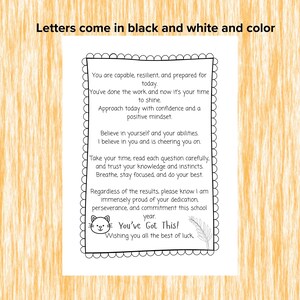 Test Motivation Letter for Students Printable PDF From Teacher And/or ...