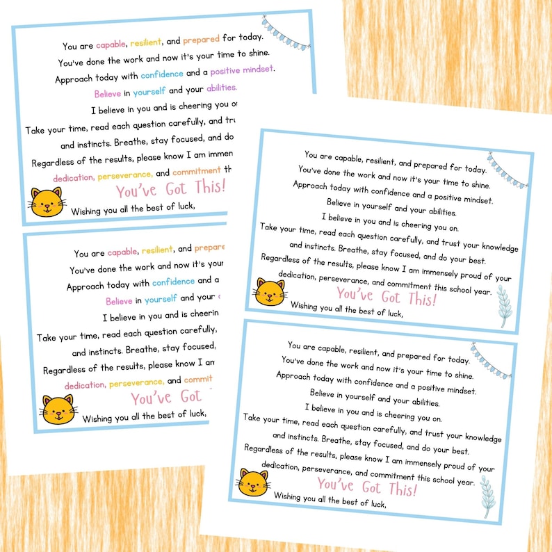 Test Motivation Letter for Students Printable PDF From Teacher And/or ...