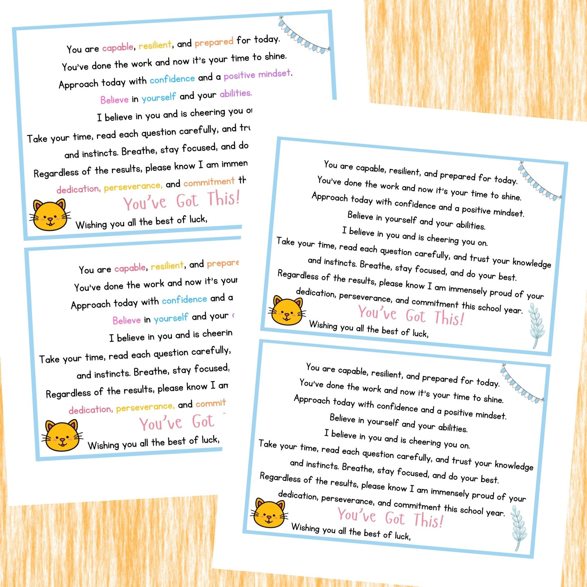 State Testing Encouragement Letter: Teacher to Student Motivation ...