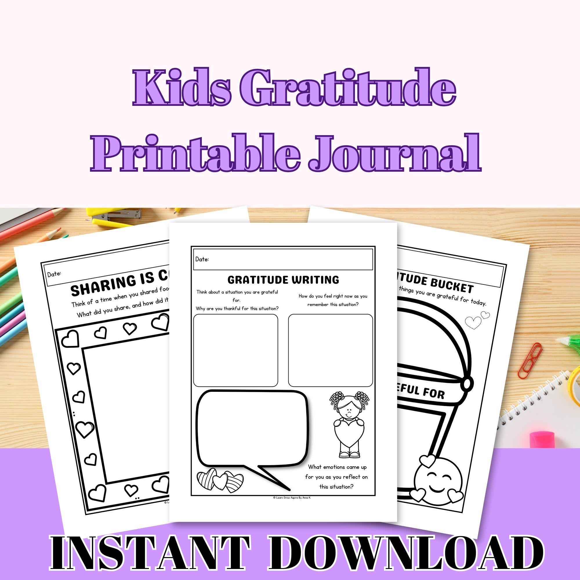 Kids Gratitude Printable Gratitude Journal Kids Gratitude Worksheets ...