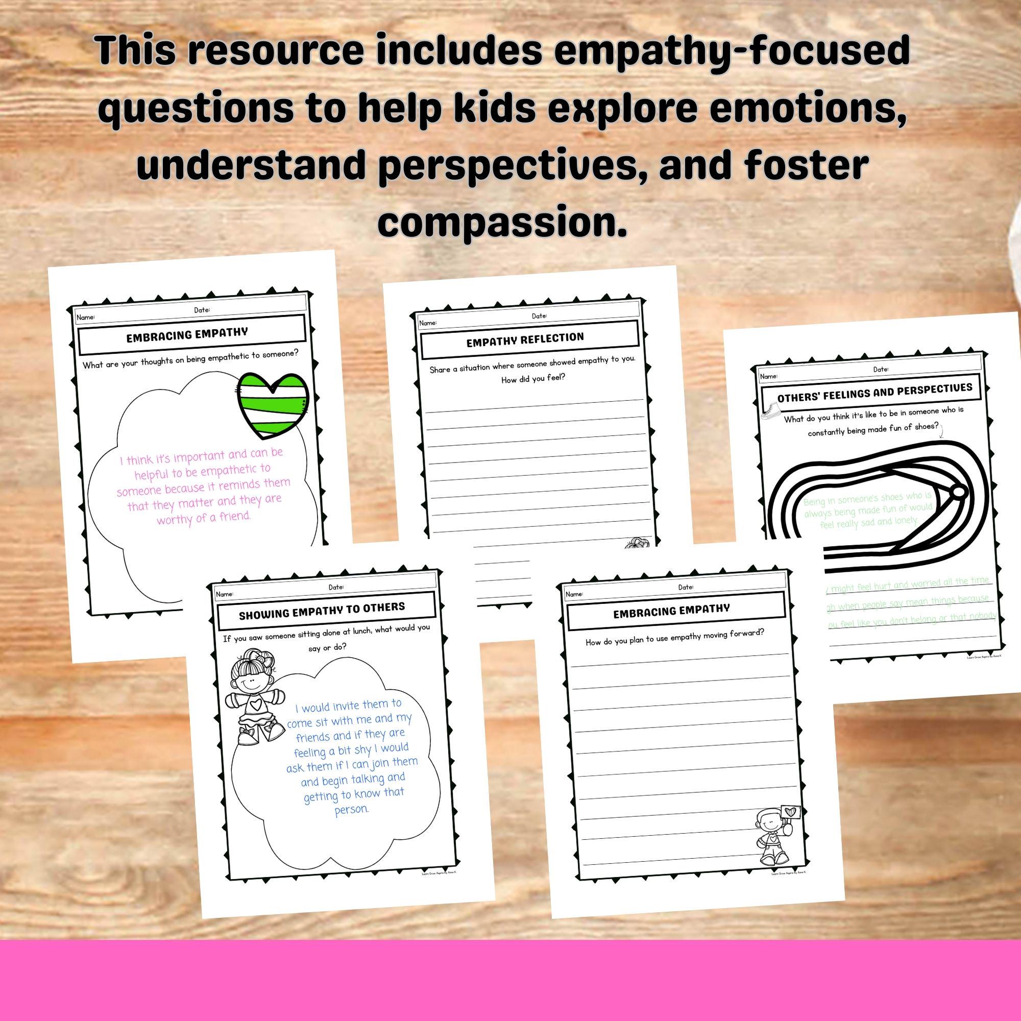 Empathy Worksheets for Kids Printable Empathy Scenario Cards Kid ...