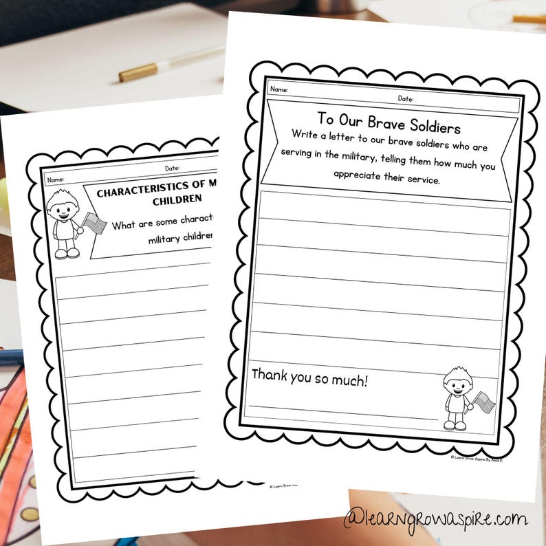 Military Child Month Activities: Printable Worksheets, Coloring (PDF ...