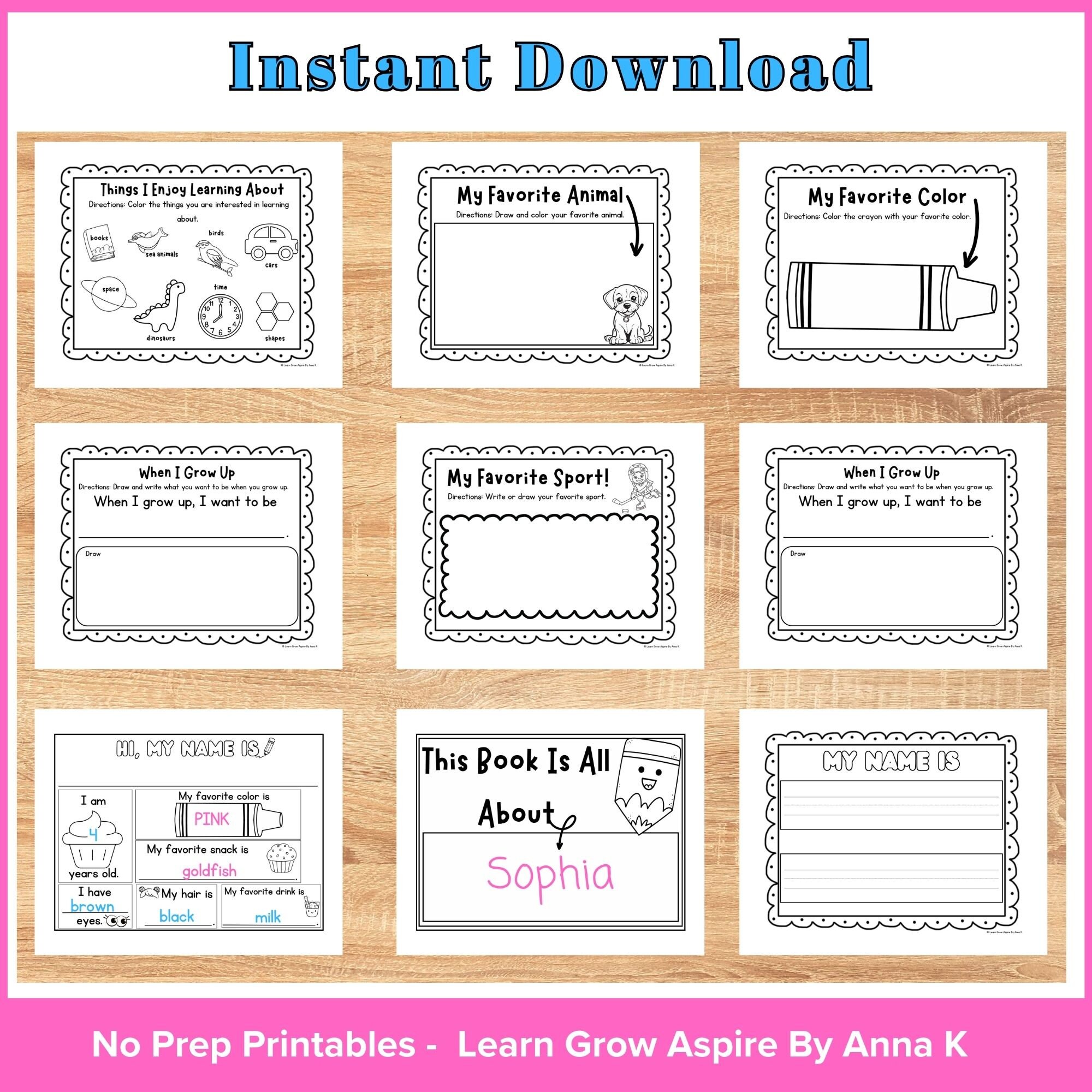 All About Me Activities for Preschool, Kindergarten & First Grade ...