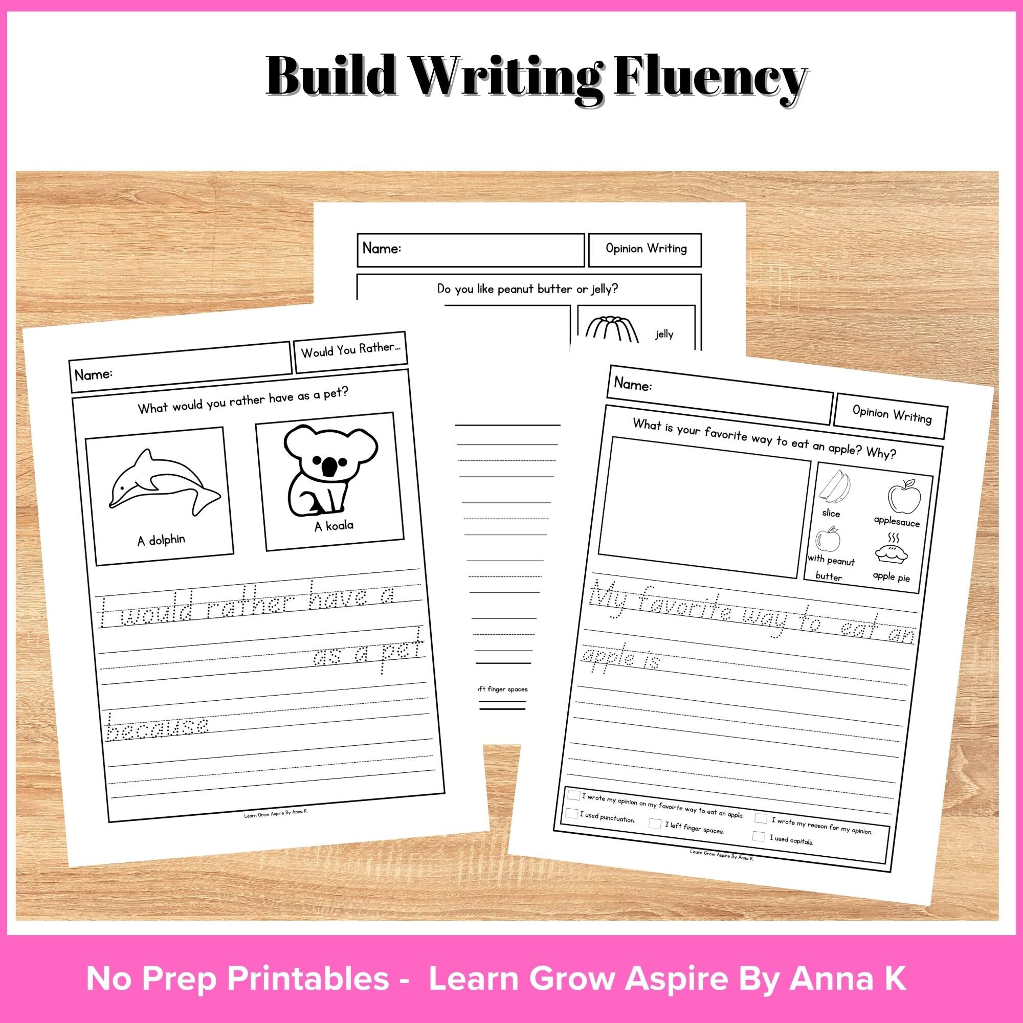 30 Opinion Writing Prompts for Kindergarten, First Grade, and Second ...