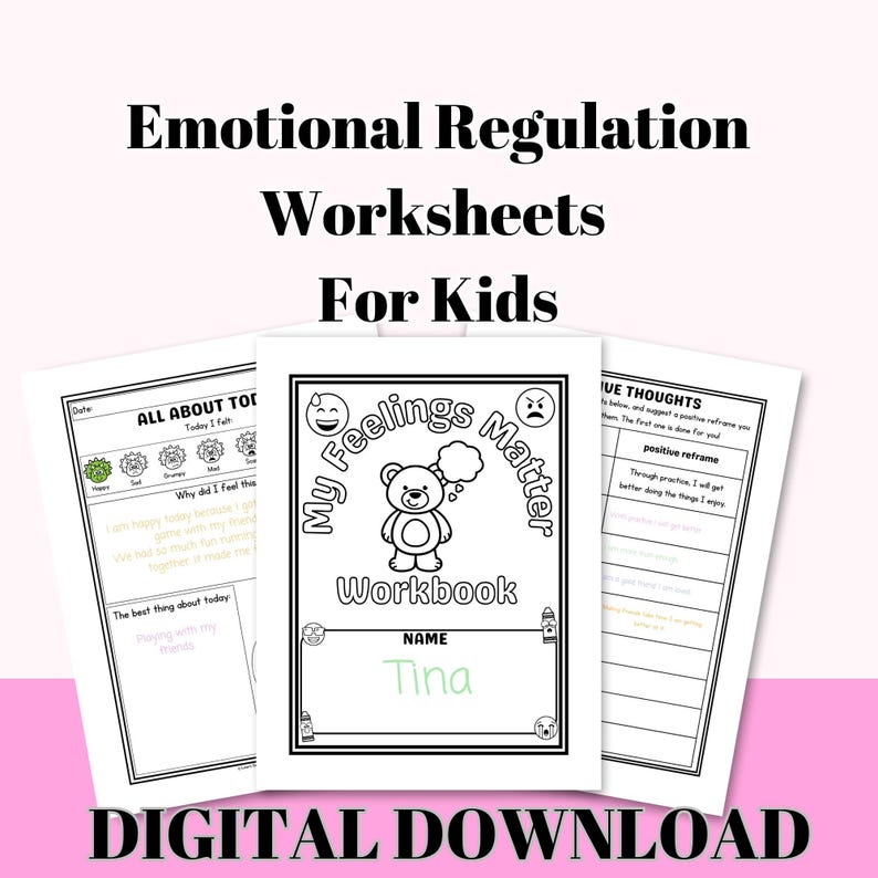 Emotional Regulation Worksheets for Kids Printable, Coping Skills ...