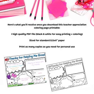 Teacher Thank You Gift for Teacher Thank You Coloring Page Teacher ...