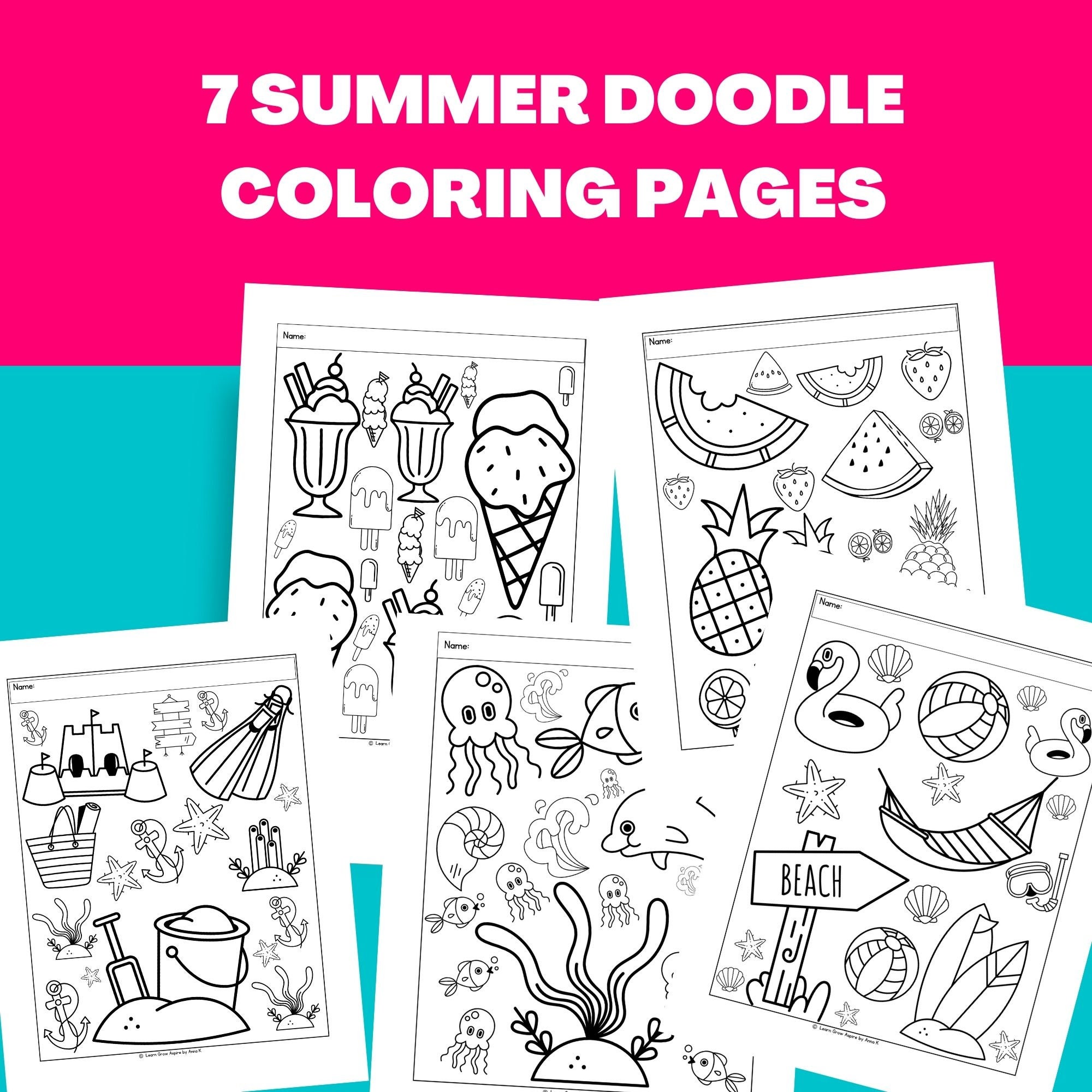 16 Summer Coloring Pages for Kids, Kids Summer Coloring Pages, Summer ...