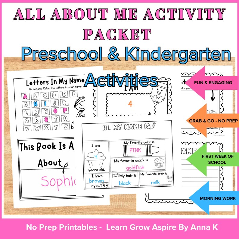 All About Me Activities for Preschool, Kindergarten & First Grade ...